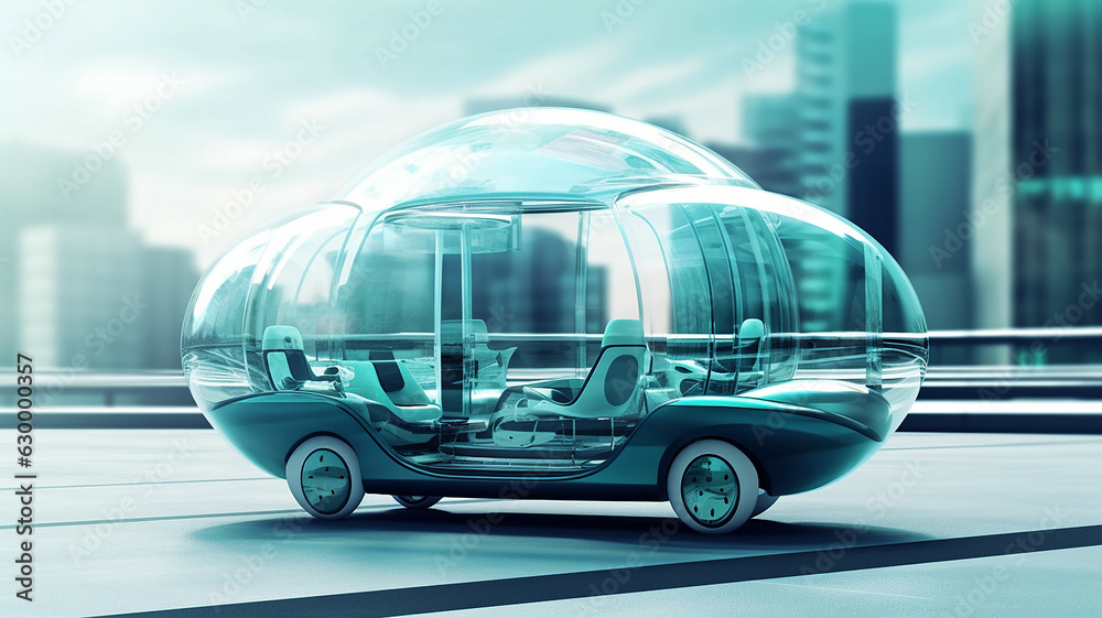 Retro Future Autonomously driving public transport peoplemover pod ...