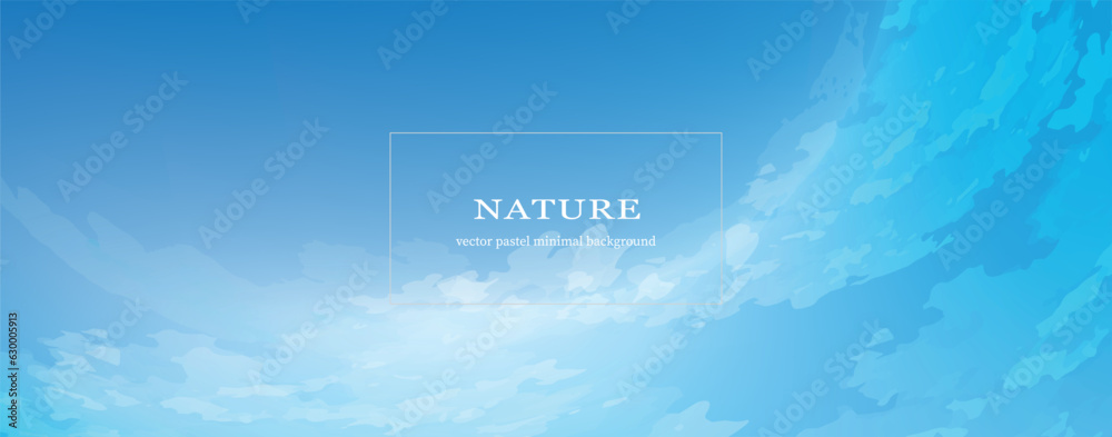 Blue sky banner, vector watercolor abstract illustration. Minimal ...
