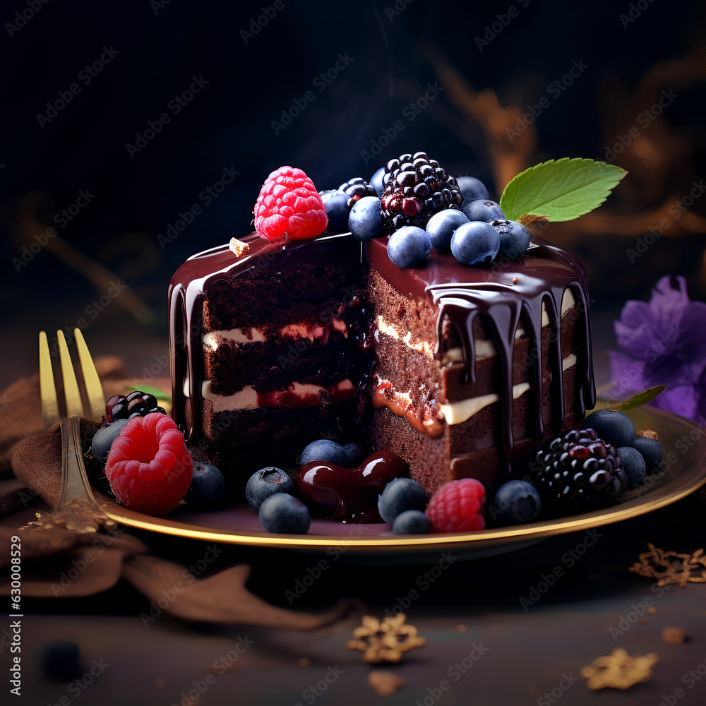 A chocolate lover's fantasy come true: a luscious chocolate cake ...