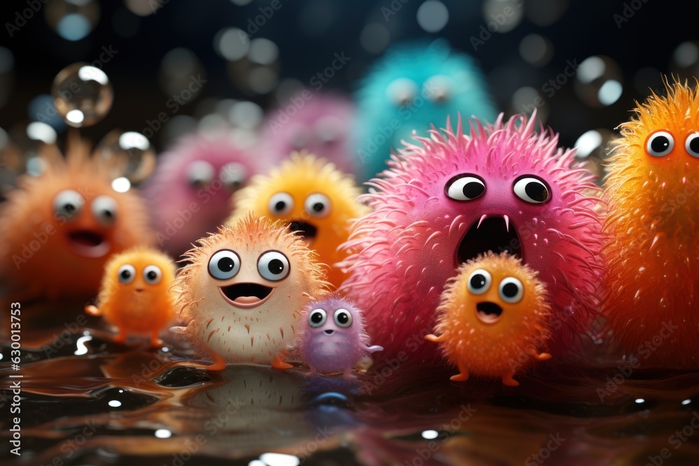 3D rendering of The cutest most amazing creatures in the atomic level ...