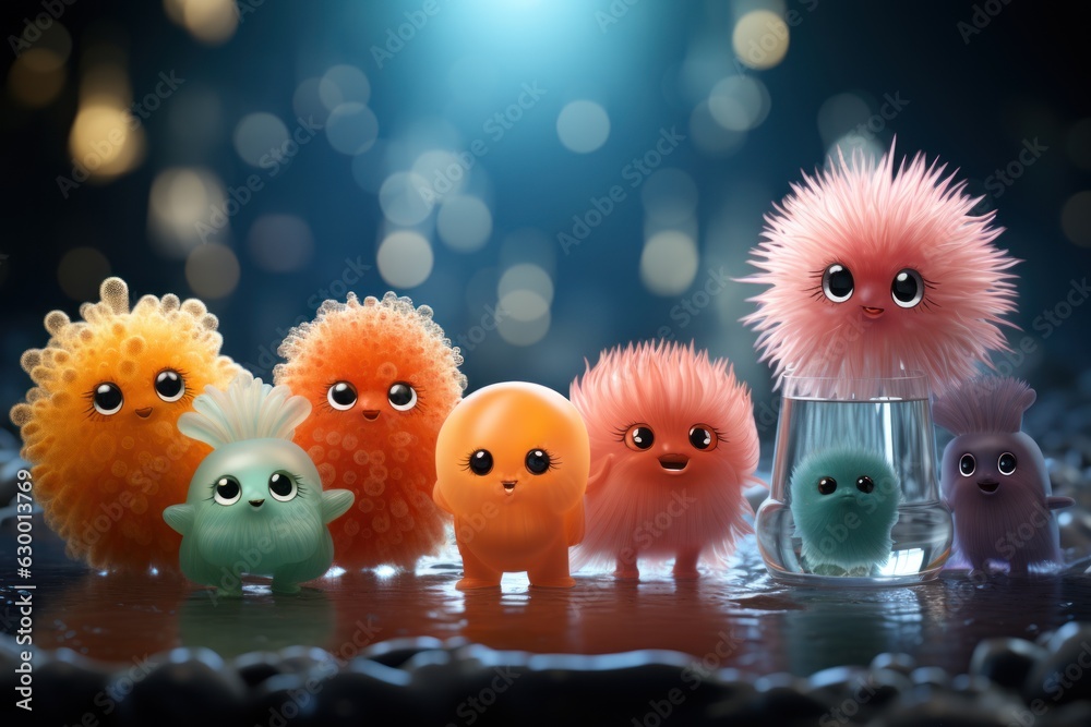3D rendering of The cutest most amazing creatures in the atomic level ...