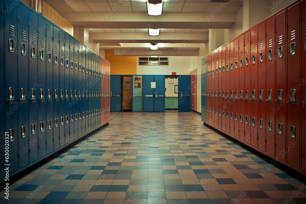 Generative ai collage image picture of empty hall in school building ...