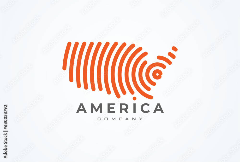 USA map Logo, modern America logo with line style, USA map design logo ...