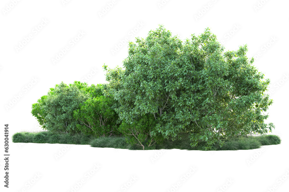 Green landscape isolated on transparent background. 3d rendering ...