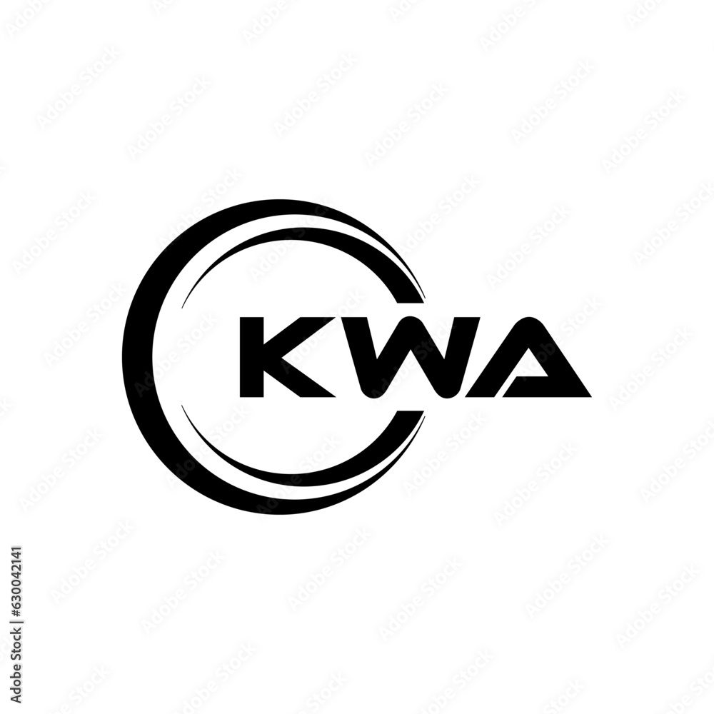 KWA letter logo design with white background in illustrator, cube logo ...