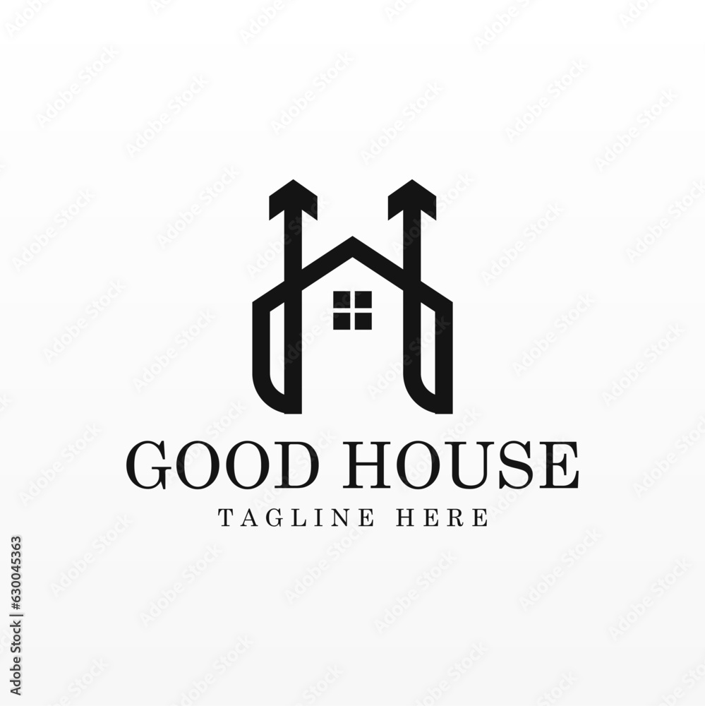 House logo design concept. Simple building logo template. Home logo ...