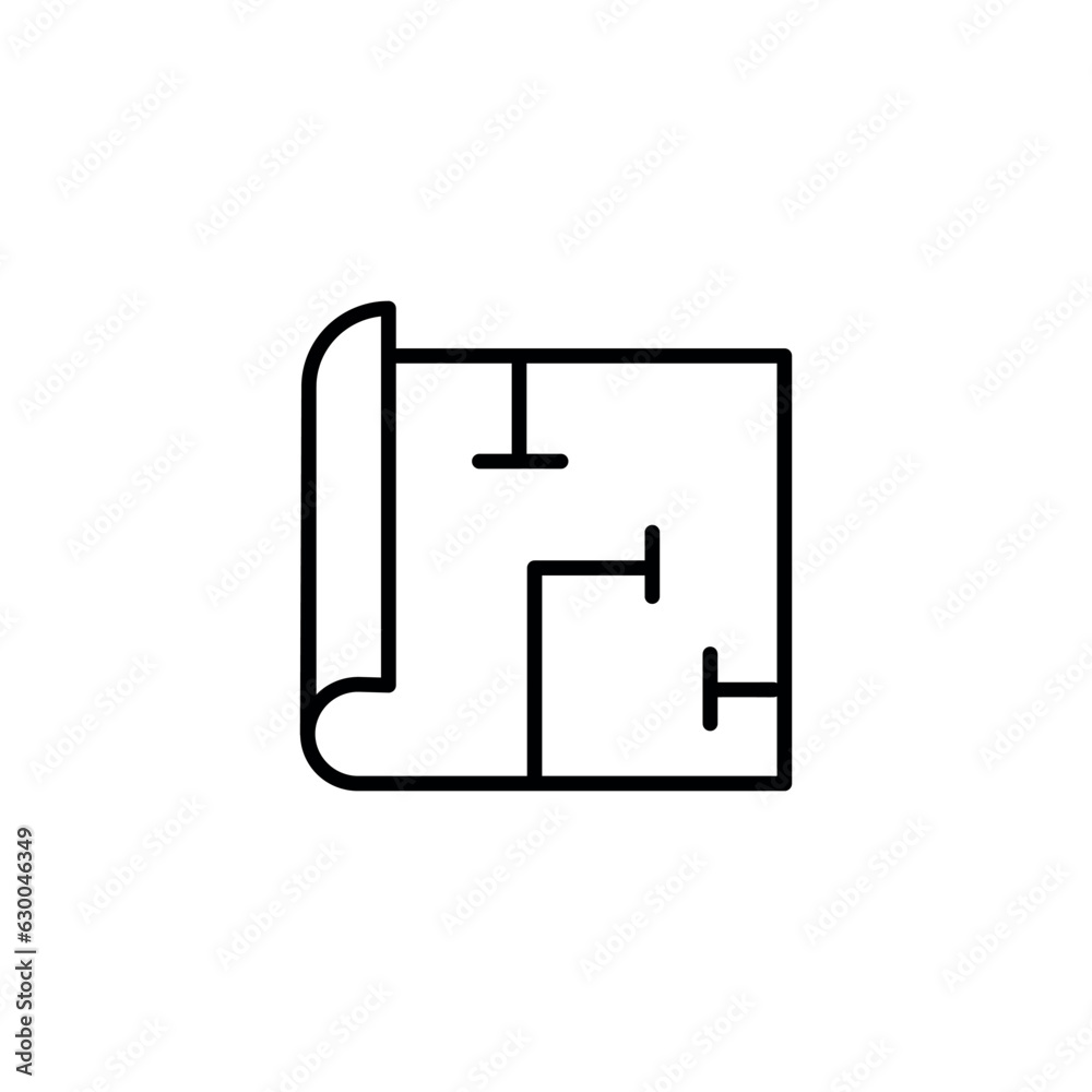 Floor Plan icon design with white background stock illustration Stock ...