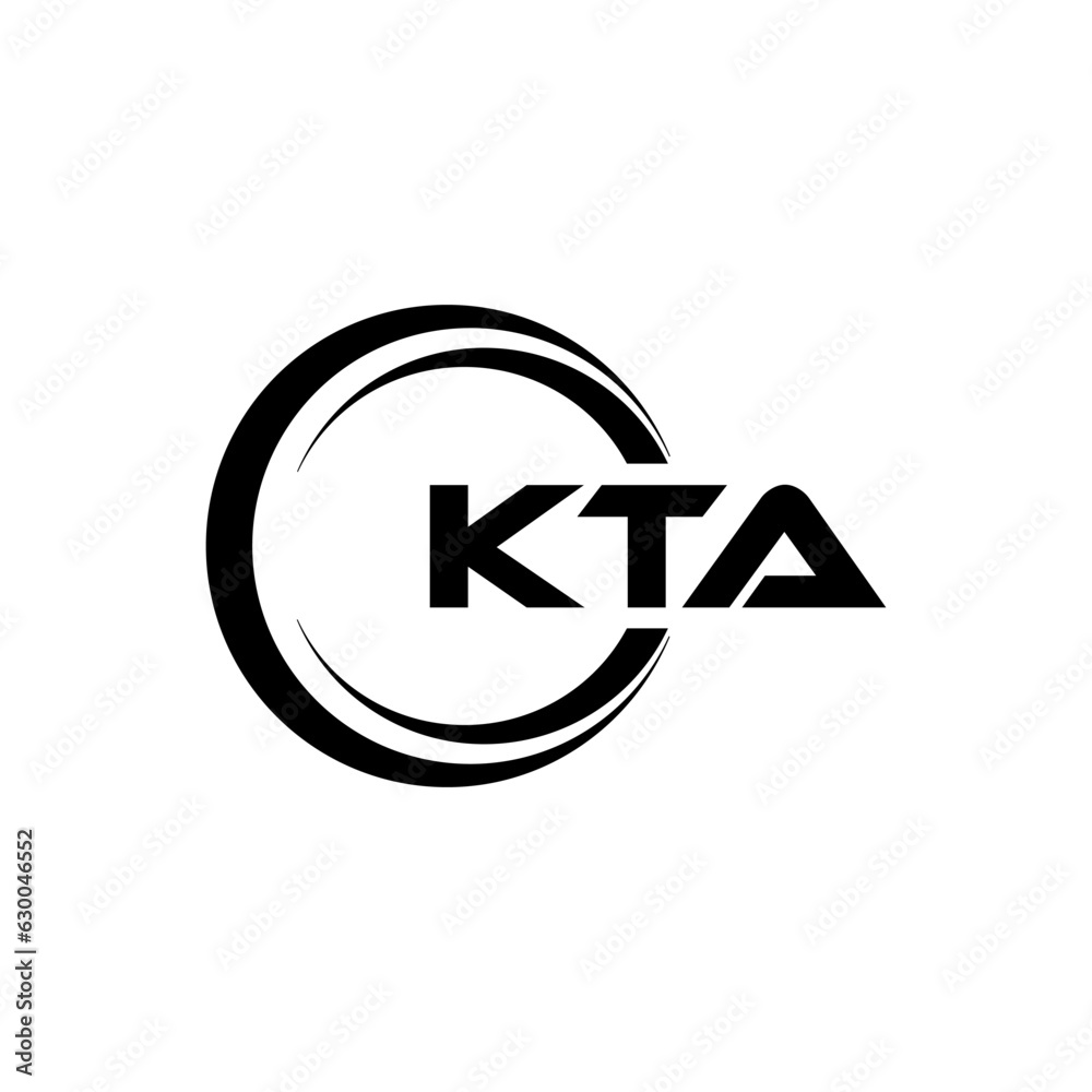 KTA letter logo design with white background in illustrator, cube logo ...