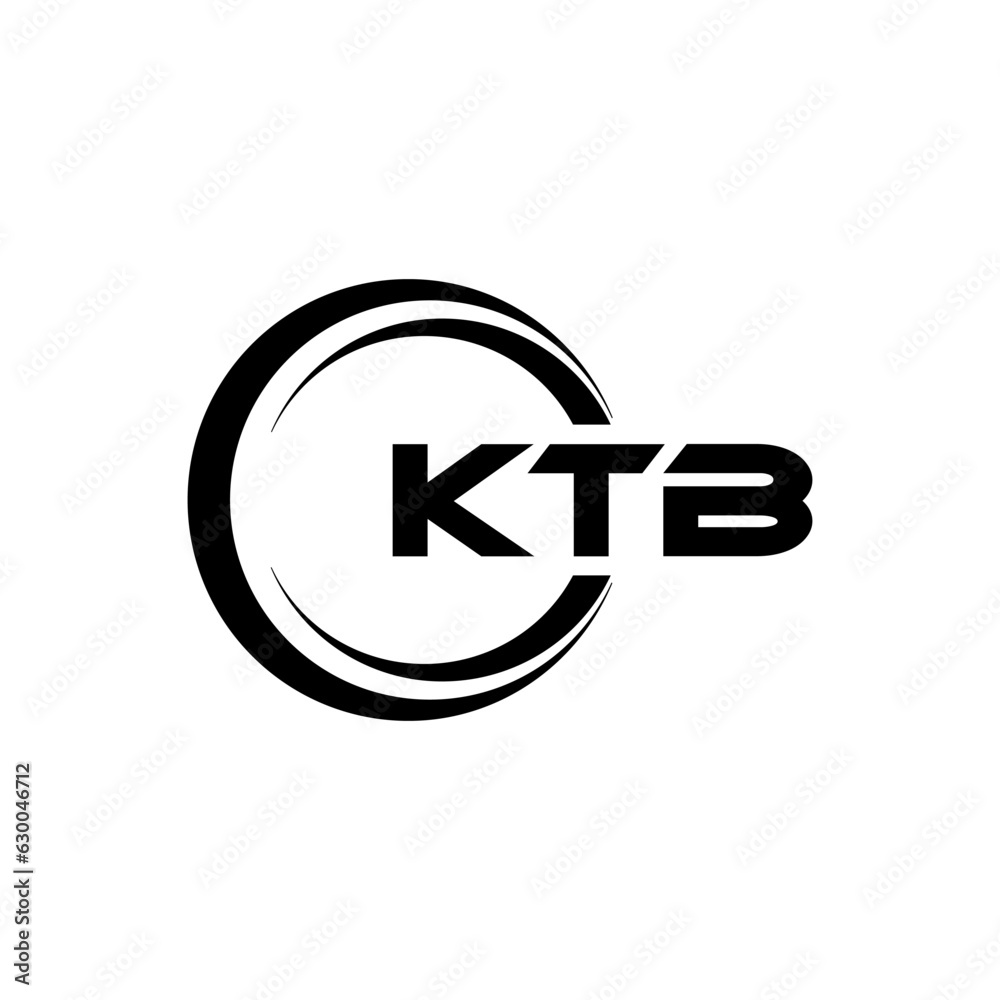 KTB letter logo design with white background in illustrator, cube logo ...