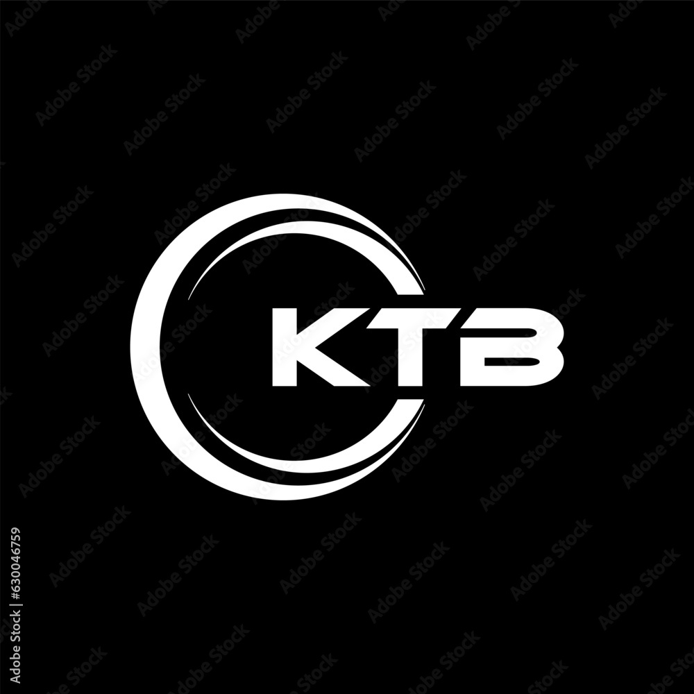 KTB letter logo design with black background in illustrator, cube logo ...
