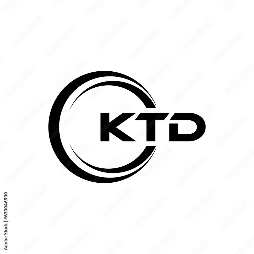 KTD letter logo design with white background in illustrator, cube logo ...