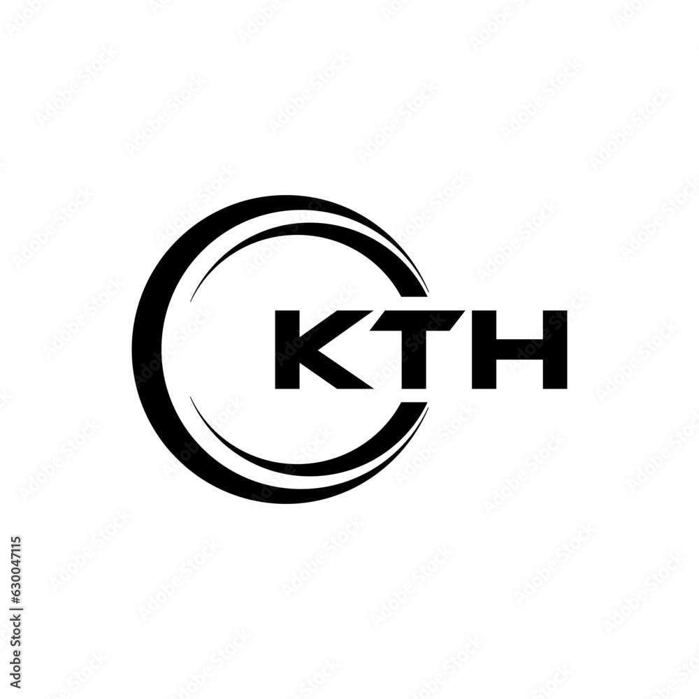KTH letter logo design with white background in illustrator, cube logo ...