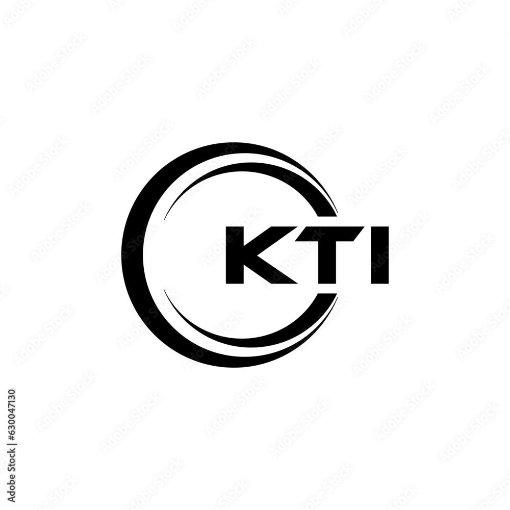 KTI letter logo design with white background in illustrator, cube logo ...