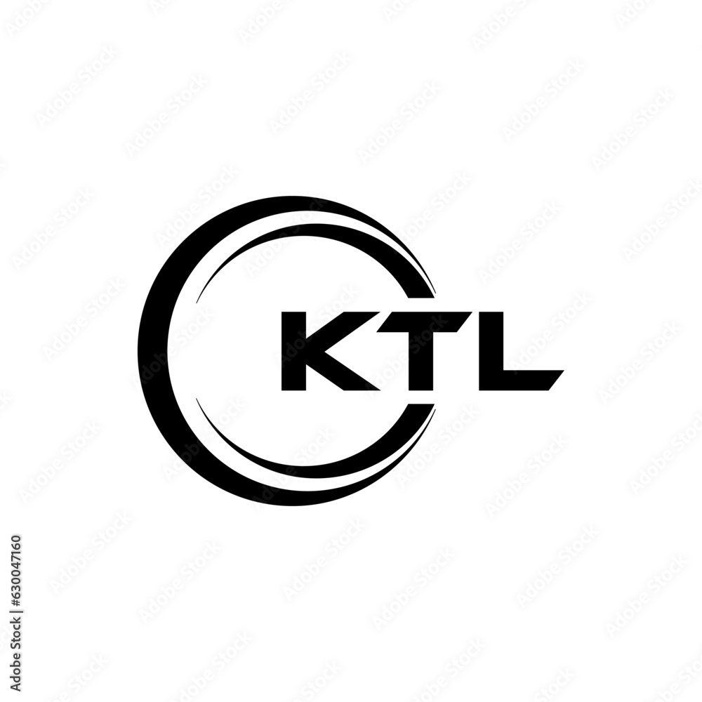 KTL letter logo design with white background in illustrator, cube logo, vector logo, modern ...