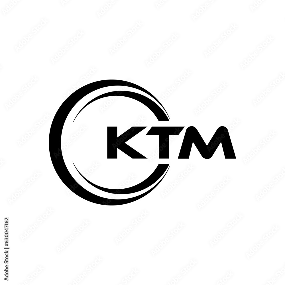 KTM letter logo design with white background in illustrator, cube logo ...