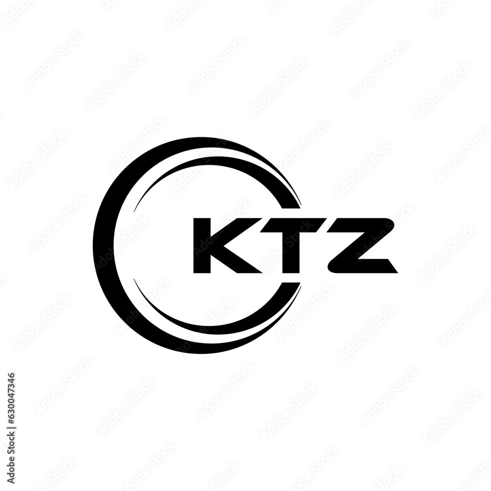 KTZ letter logo design with white background in illustrator, cube logo ...