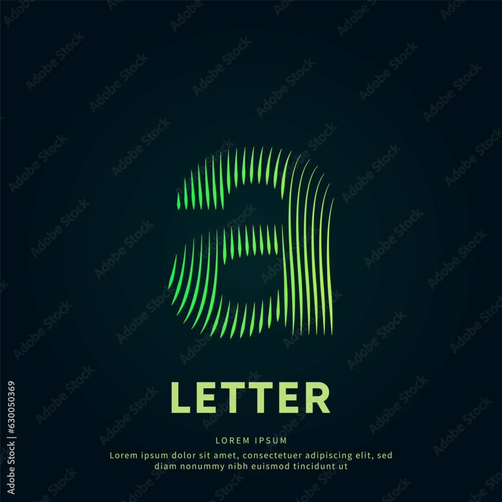 Vector logo Letter A color silhouette on a dark background. Letter A ...