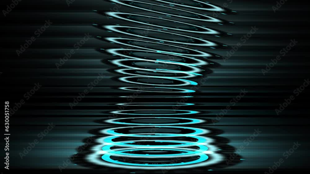 Modern digital futuristic video animation with glowing neon hologram ...