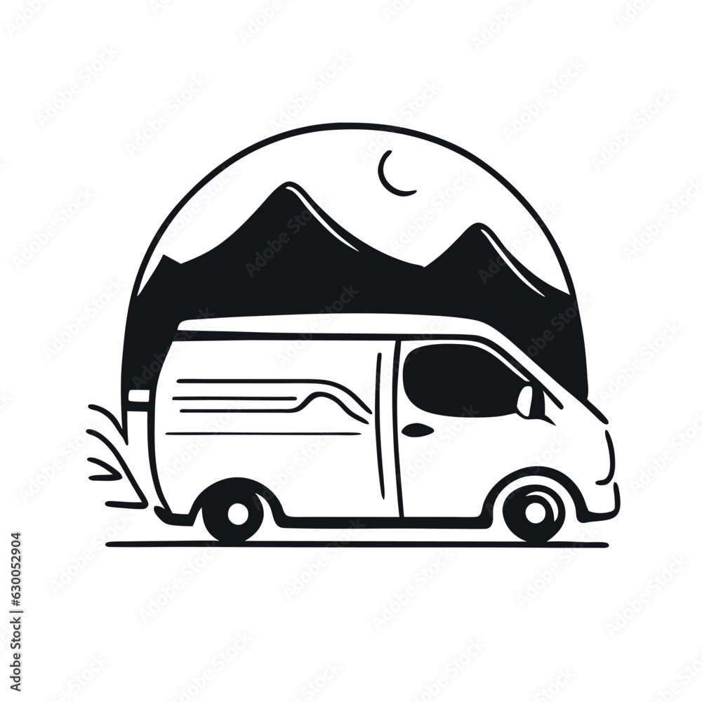 design a simple logo for a van rental company with a peugeot boxer van ...
