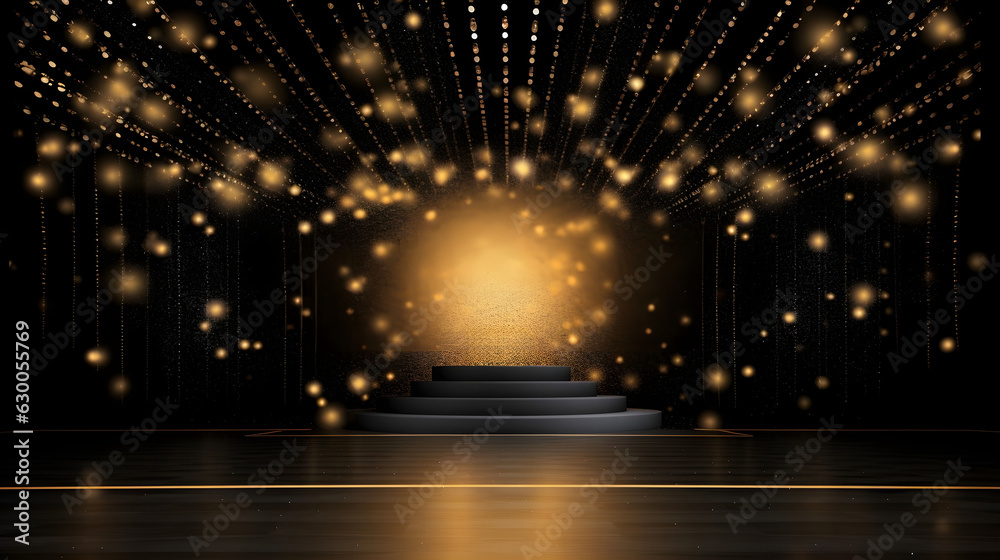 Award ceremony black elegant background with stage scene design concept ...