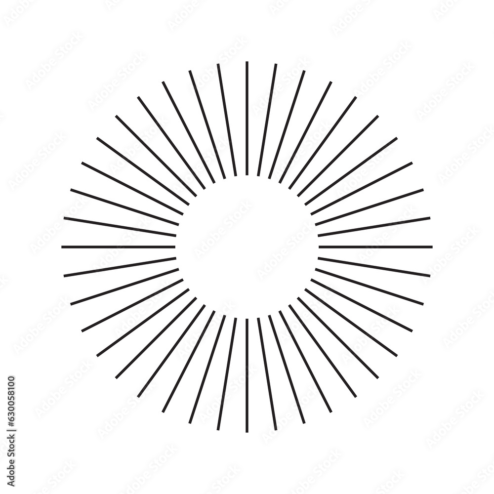Vetor de Vector Lines, Sun Rays, Radial Lines, Vintage Sun Rays, Deco ...