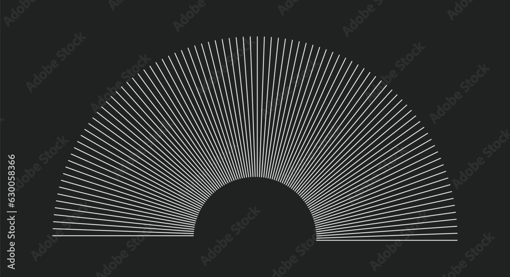 Vector Lines, Sun Rays, Radial Lines, Vintage Sun Rays, Deco Art Lines ...