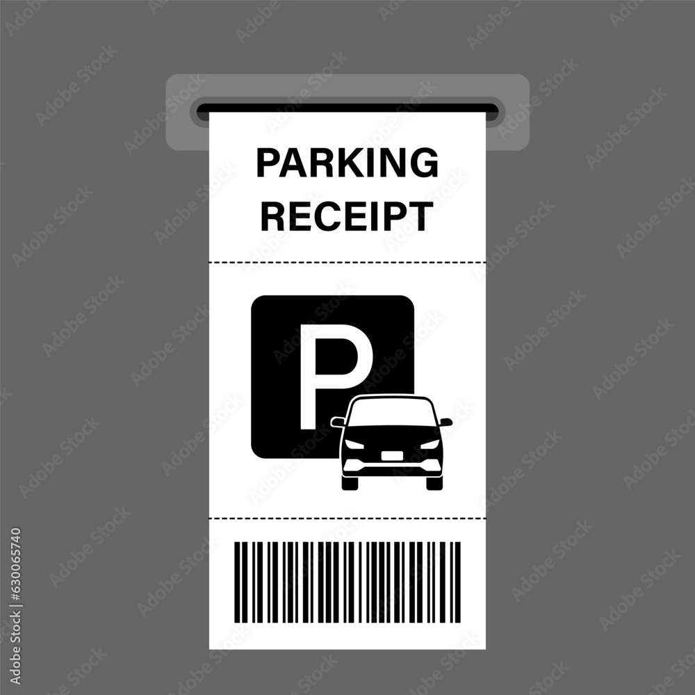 Parking Receipt or Parking Ticket. Vector Illustration. Stock Vector ...