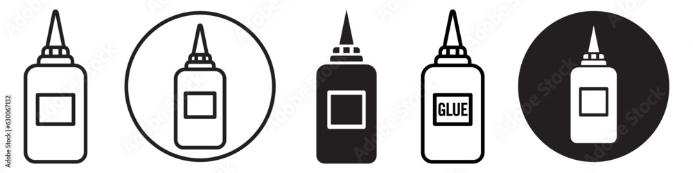 Glue stick symbol Icon set collection. Vector flat sign of adhesive ...