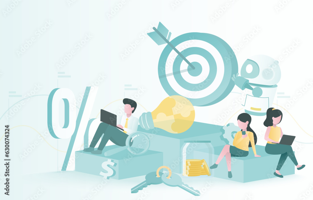 Collaboration between human and AI robot, work together, setting goal ...