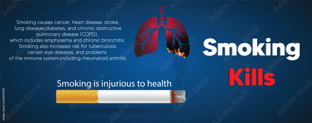 Smoking death and danger concept as a cigarette burning human lungs hot ...