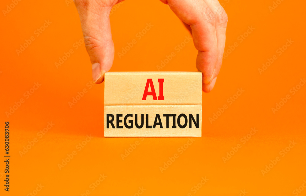 AI regulation symbol. Concept words AI artificial intelligence ...