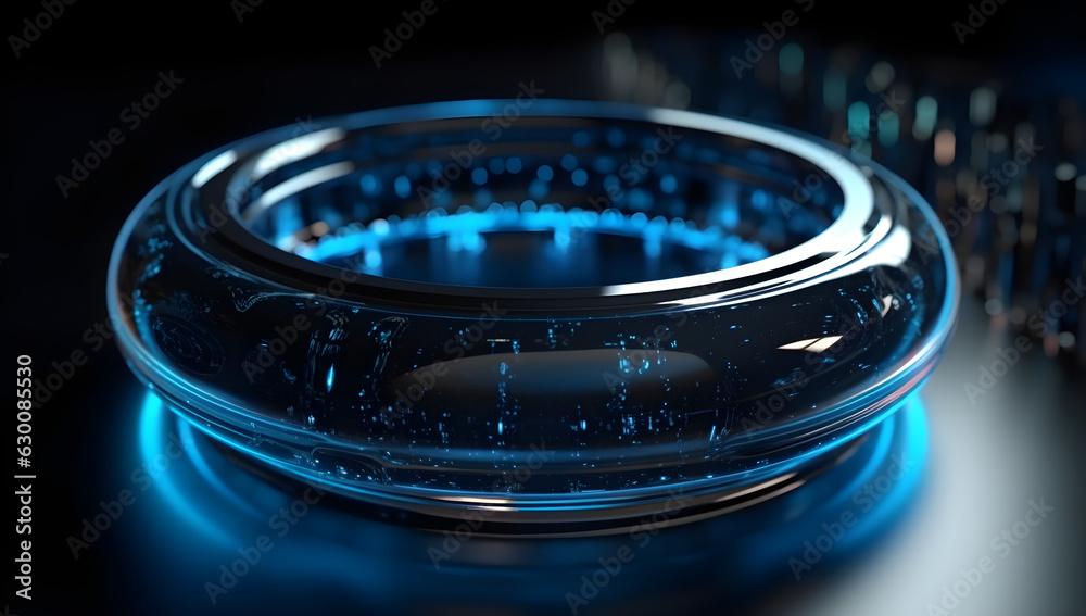 Generative AI of a futuristic torus, circular loop, quantum computer ...