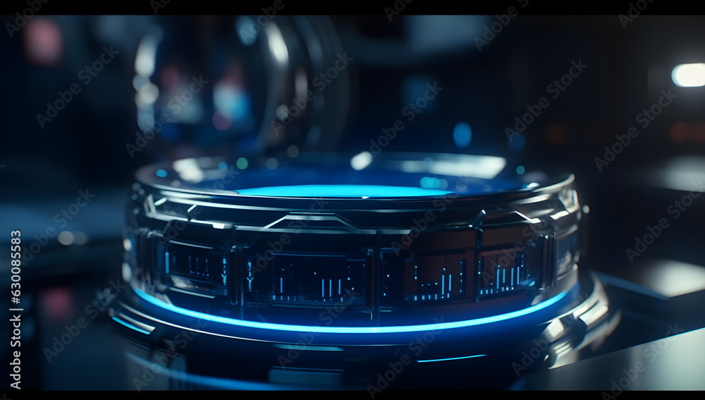 Generative AI of a futuristic torus, circular loop, quantum computer ...