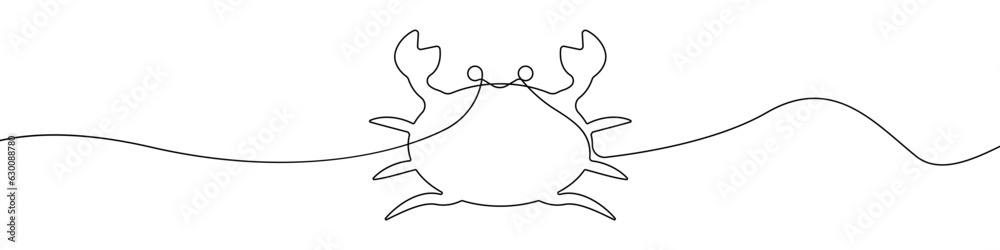 Crab icon line continuous drawing vector. One line Arthropod crab icon ...