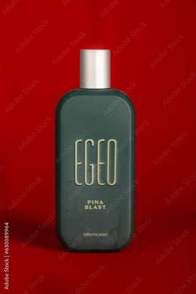 Egeo perfume bottle from the Brazilian brand O Boticário. Isolated on ...