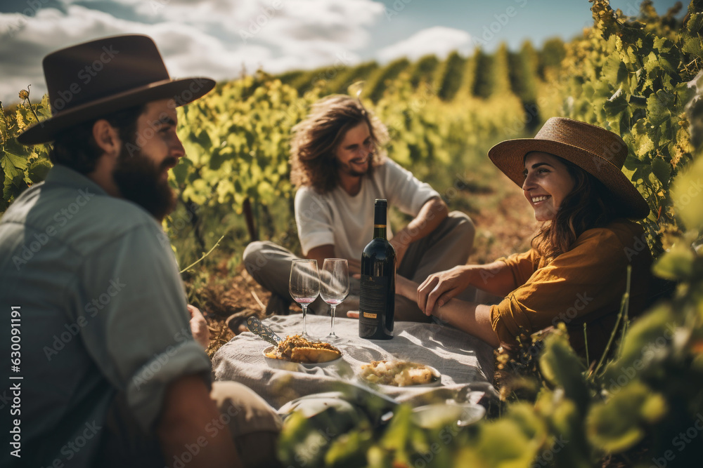 Lifestyle, friendship, food concept. Group of happy friends drinking ...