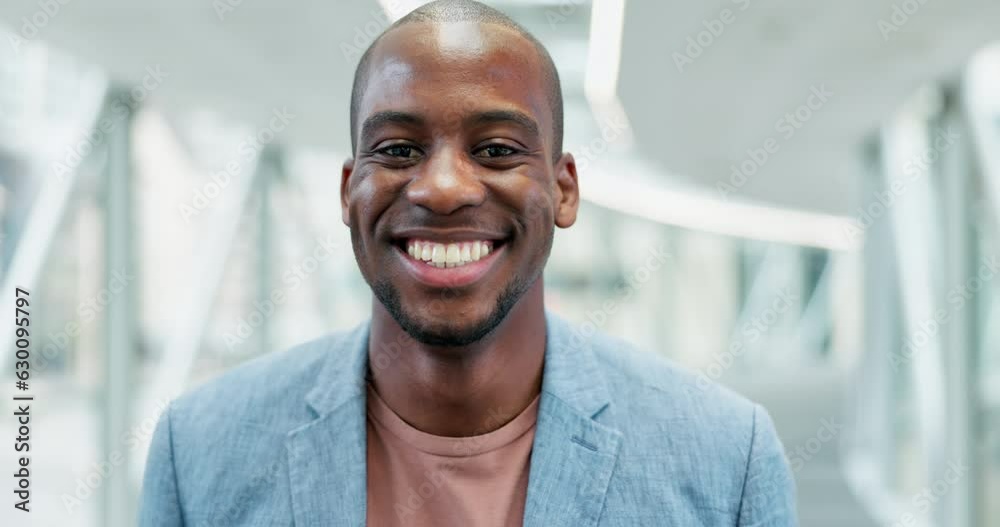 Smile, professional and portrait of black man entrepreneur confident ...