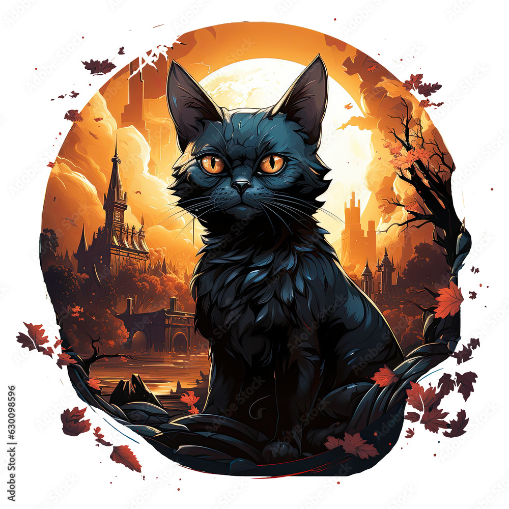 A halloween Siamese cat t-shirt design showcasing the cat as a brave ...