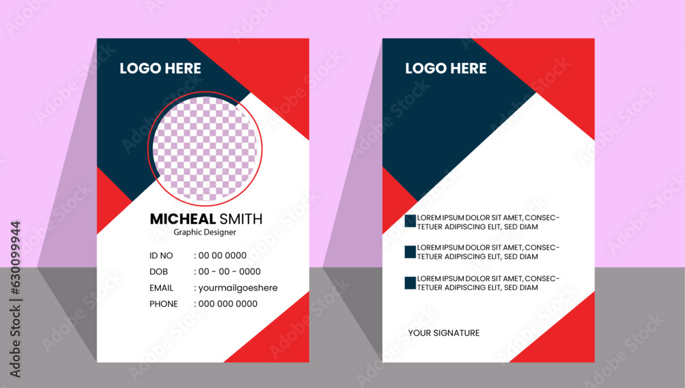 ID Card Template, Office Id card ,Employee Id card for your company ...