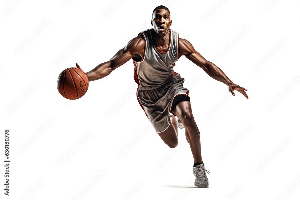 basketball player isolated on white background. Stock Illustration ...