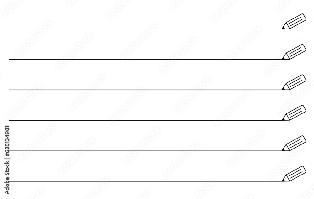 Straight line from thin to thick with pencil. Perfect for preschool ...