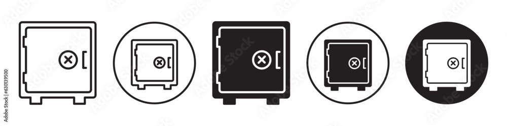 Locker symbol icon. Vector set collection of privet vault to protect or ...