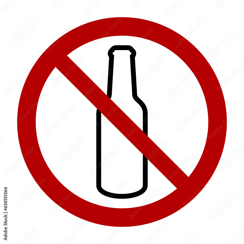 No beer symbol, prohibition sign. Flat vector illustration isolated on ...