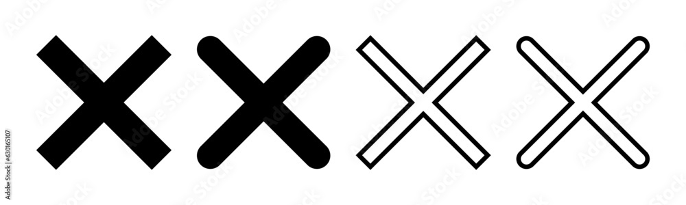 Close icon set illustration. Delete sign and symbol. cross sign Stock ...