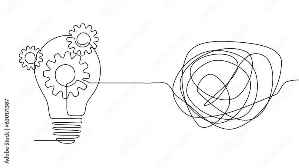 Vidéo Stock Struggle and Creative Idea Concept Animation. Tangled ...