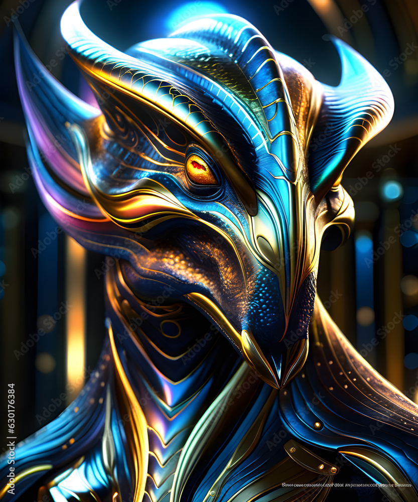 Generative AI Illustration of a Chameleon of the Cosmos - A Colorful ...