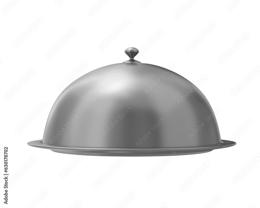 silver restaurant cloche tray lid food cover dish isolated on white ...