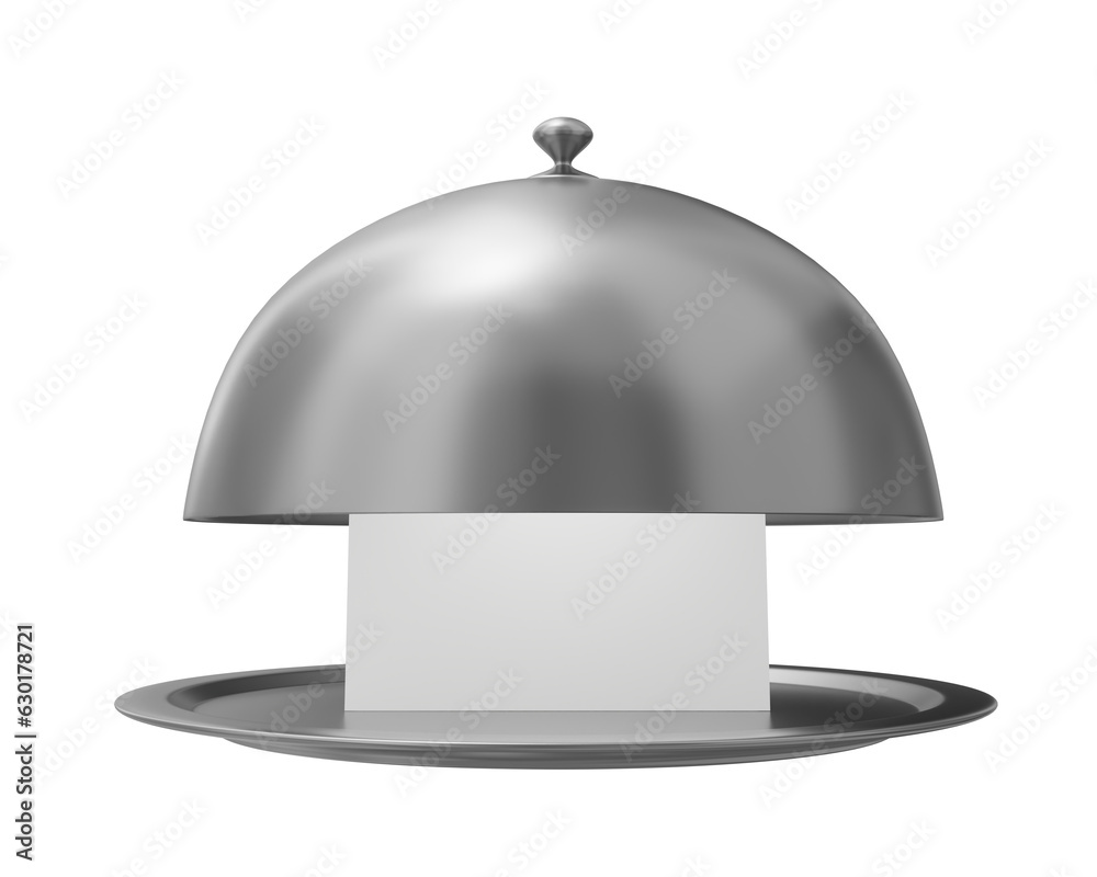 silver restaurant cloche tray lid food cover dish isolated on white ...