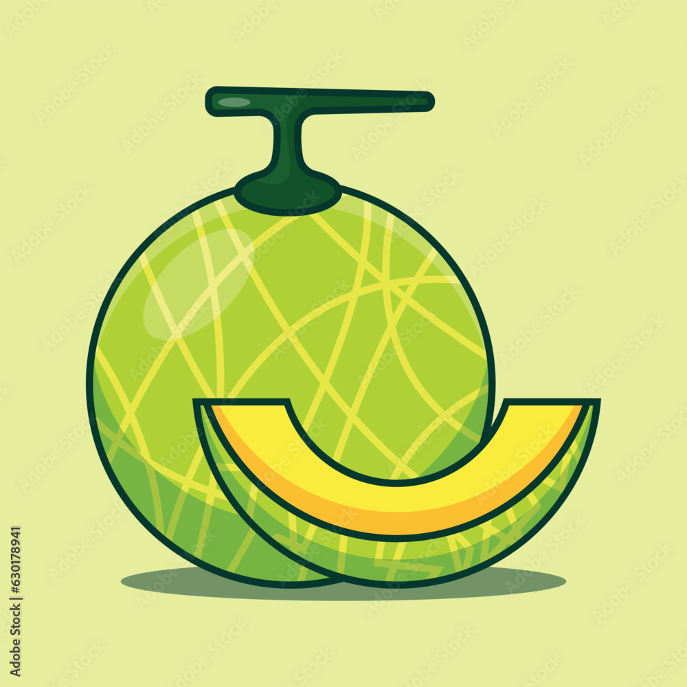 Melon cartoon vector illustration. Fruit vector cartoon illustration ...