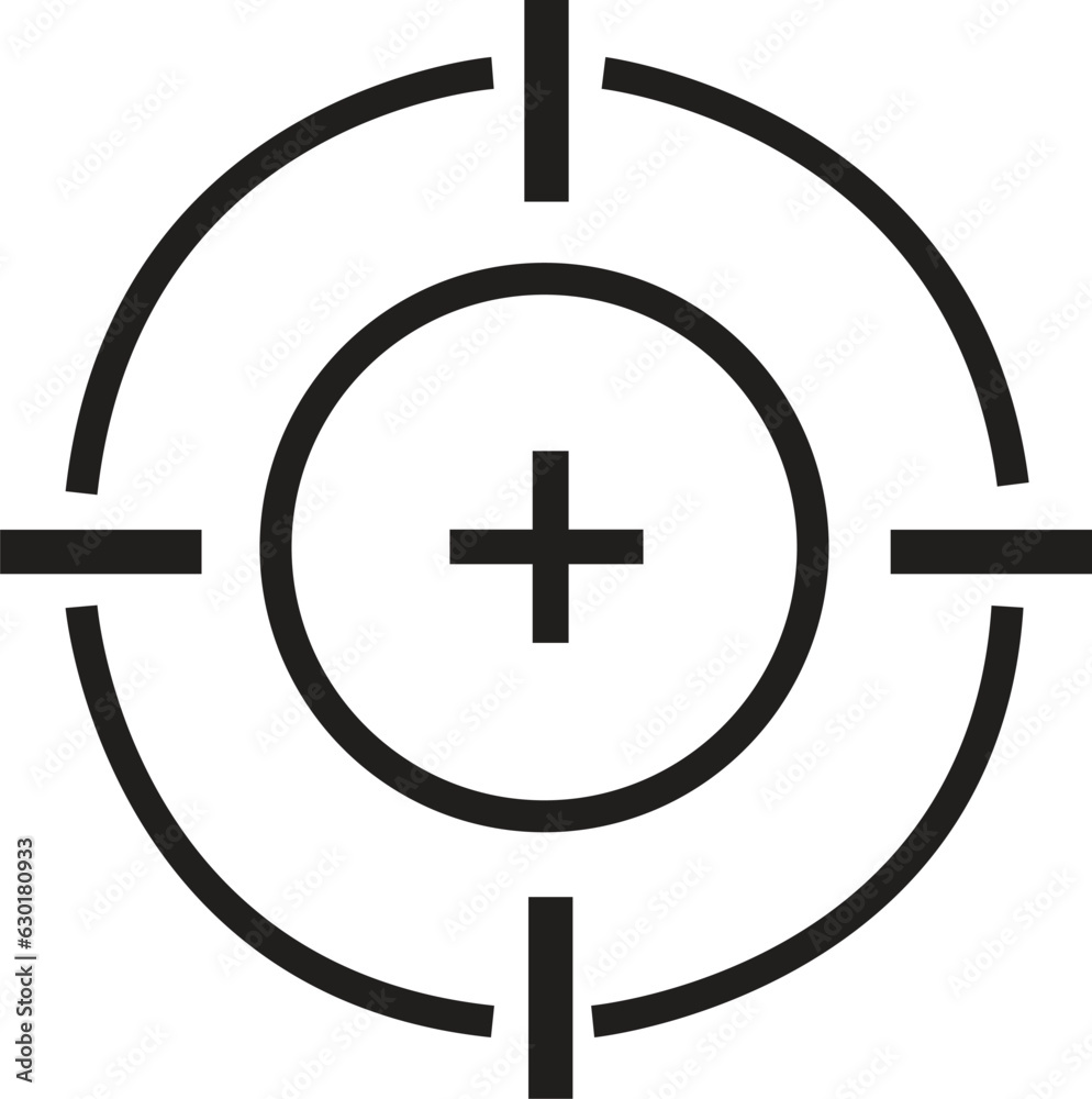 Target icons sight sniper symbol isolated on a white background ...